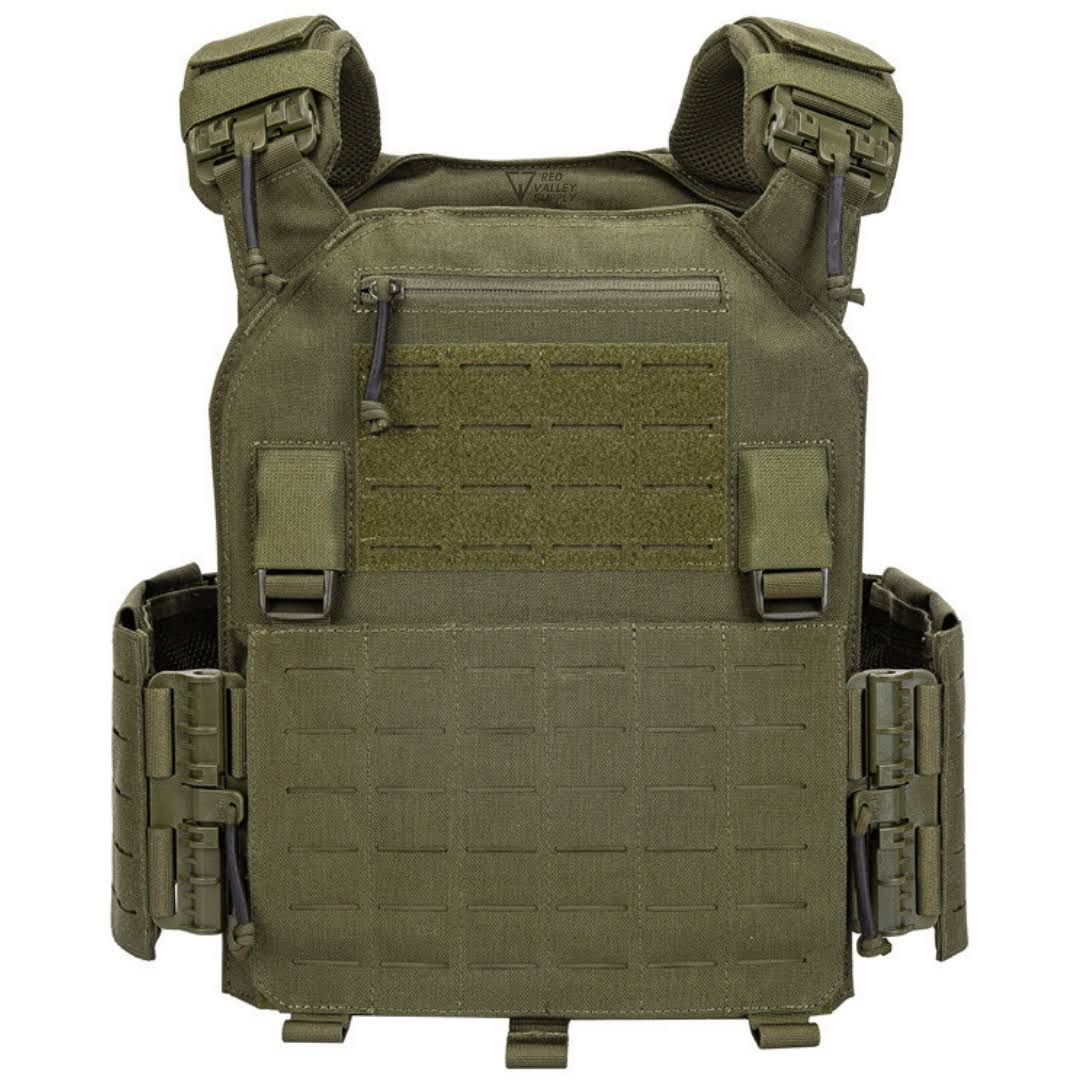 RVS Barrier 10x12 QD Tactical Plate Carrier Laser-Cut MOLLE Vest Fits AR500 and Ceramic Body ...