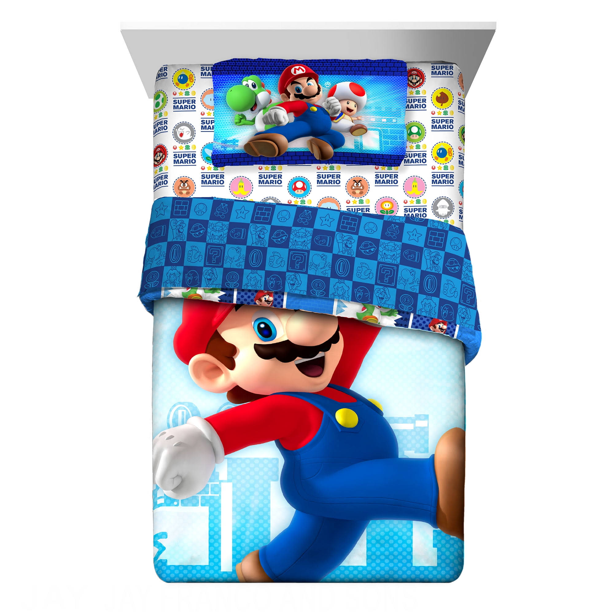 Super Mario Kids Twin Bed in A Bag, Gaming Bedding, Comforter and ...
